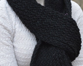 Black Knit Scarf - Etsy Black Knit Scarf - Etsy