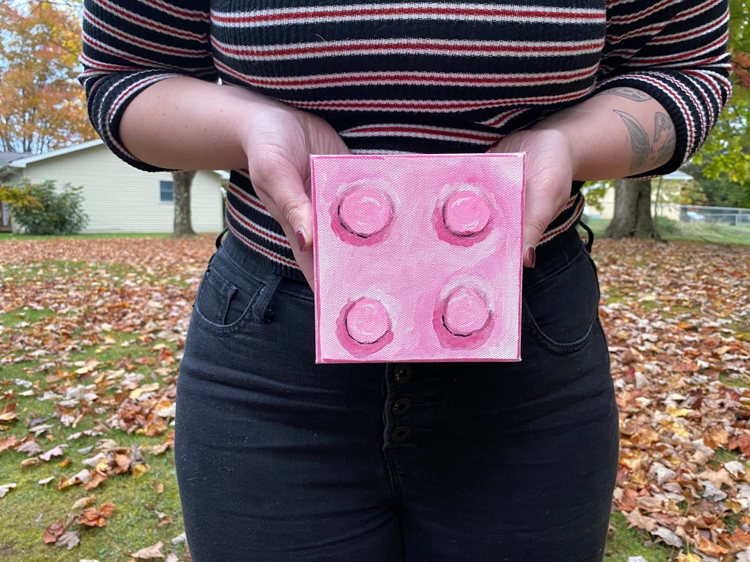 Mini Hot Pink Block Painting - Etsy