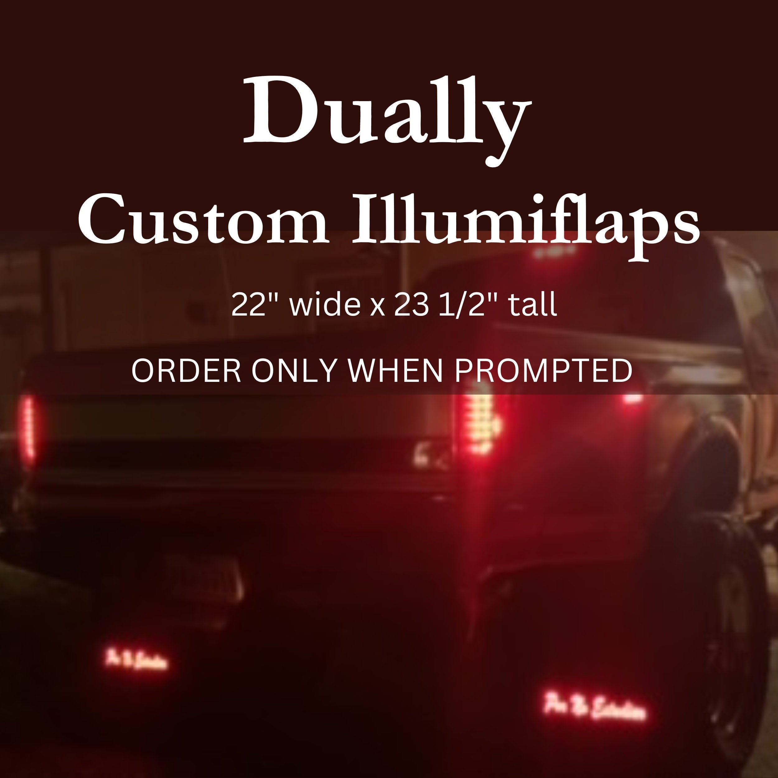 Dually Custom Lighted Mud Flaps, Illumiflaps, Universal Duallies ...