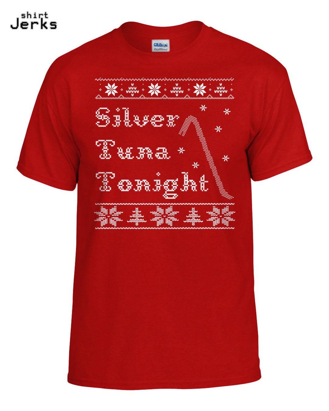 Silver Tuna Tonight Funny Christmas Ugly Sweater Design Movie Marv ...