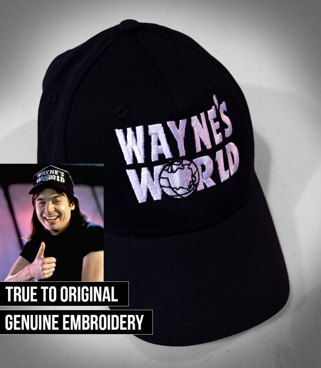 Wayne's World Hat True to Spec Embroidered Replica Cap, 90s Movie ...