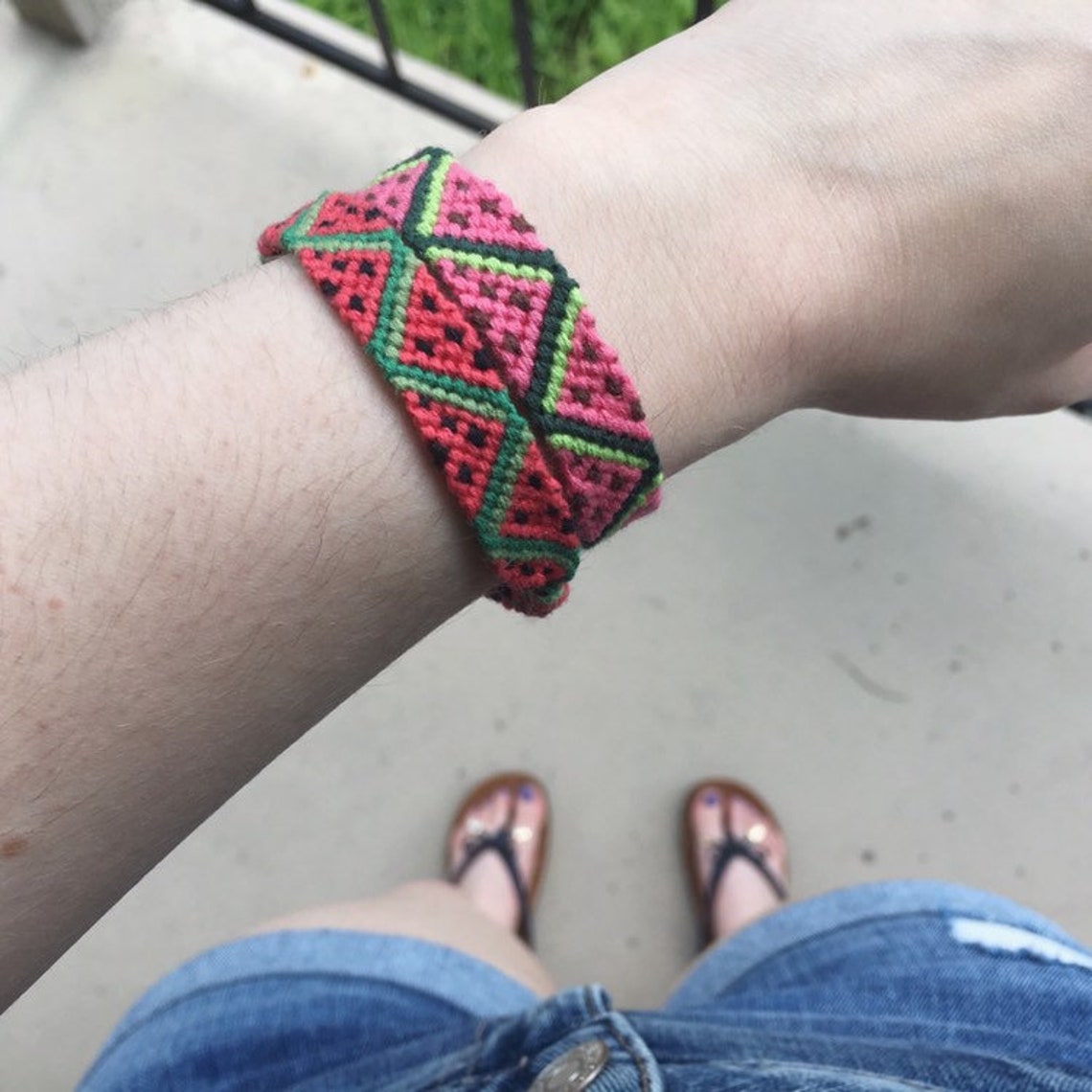 Watermelon Friendship Bracelet, Watermelon Pattern Bracelet, Fruit ...