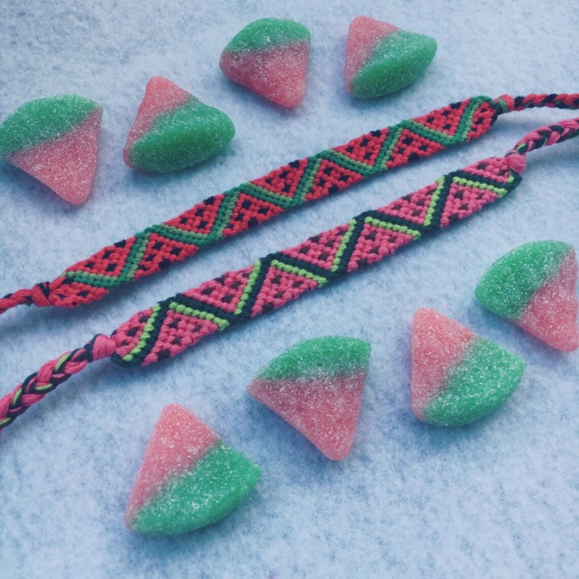 Watermelon Friendship Bracelet, Watermelon Pattern Bracelet, Fruit ...