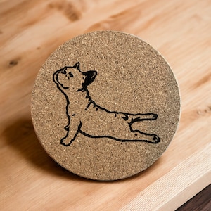 Frenchie Gift. French Bulldog Coasters, Dog Coasters, Cork Engraved ...