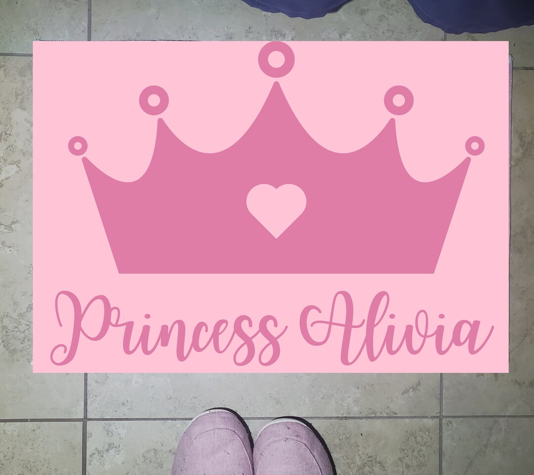 Princess Crown Pink Girls Room Rug - Etsy