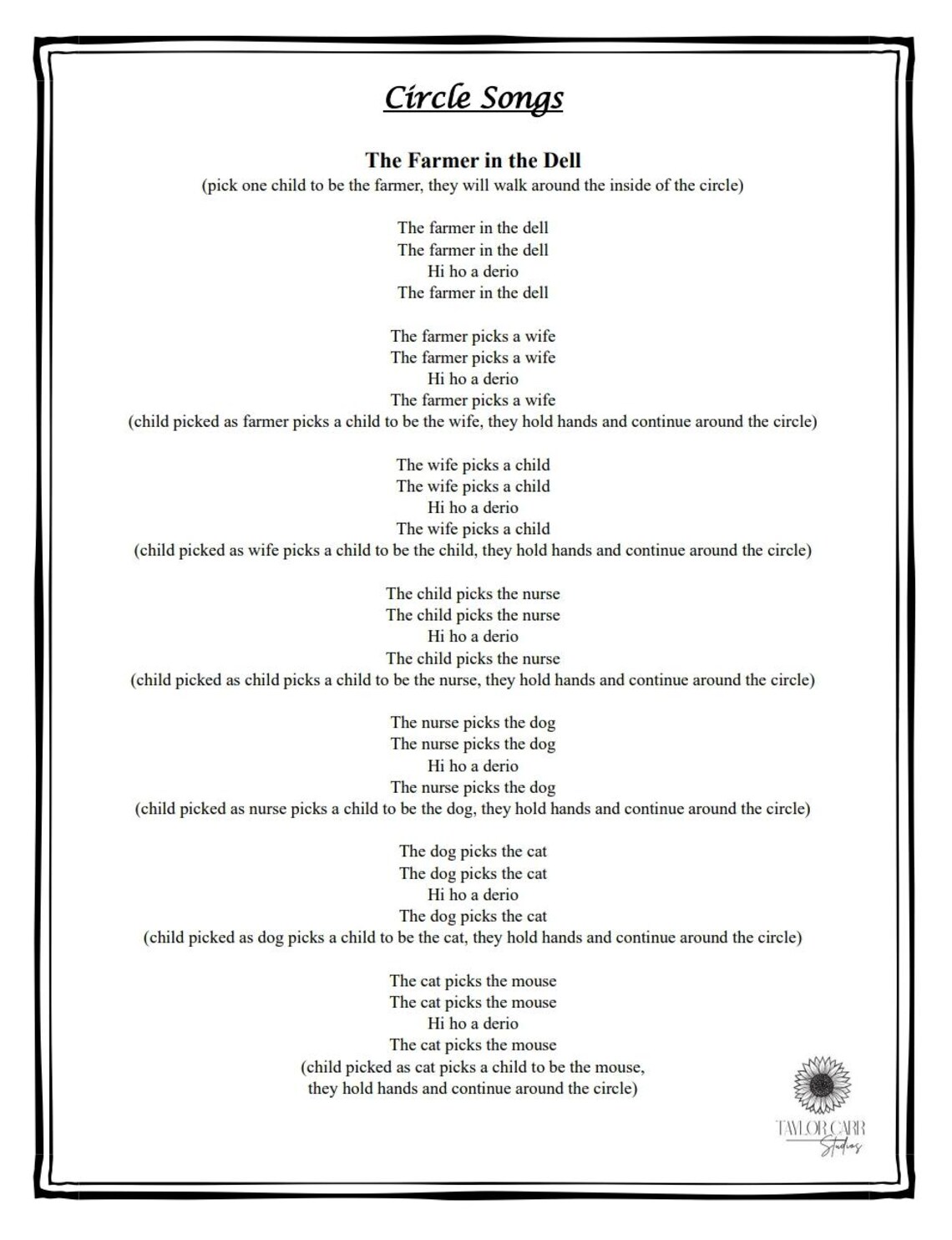 Circle Time Songs for Toddlers Preschoolers Fingerplays Action Songs ...