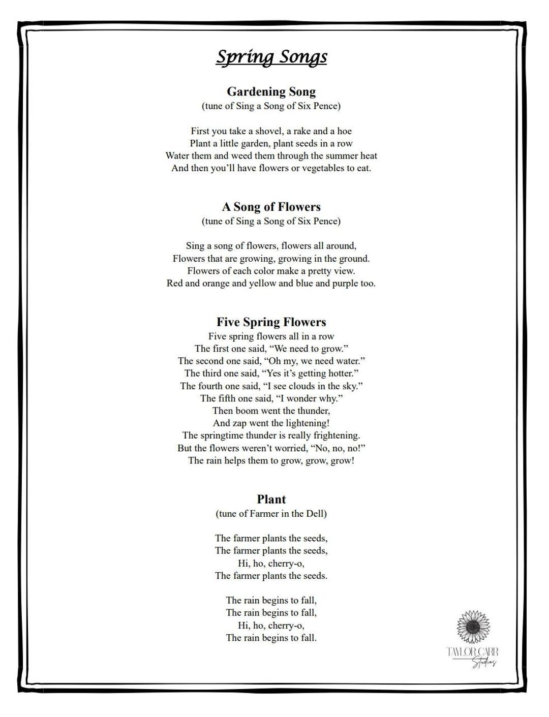 Spring Seasons Flowers Rain Toddler Preschooler Circle Time Sing a Long ...