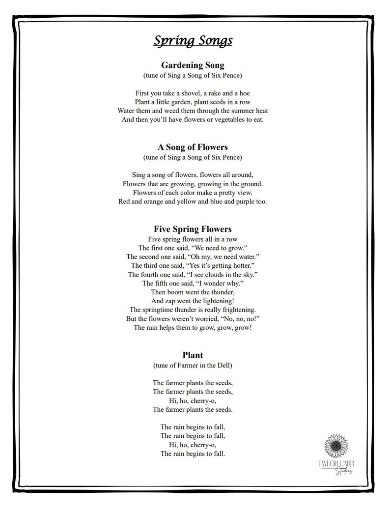 Spring Seasons Flowers Rain Toddler Preschooler Circle Time Sing a Long ...