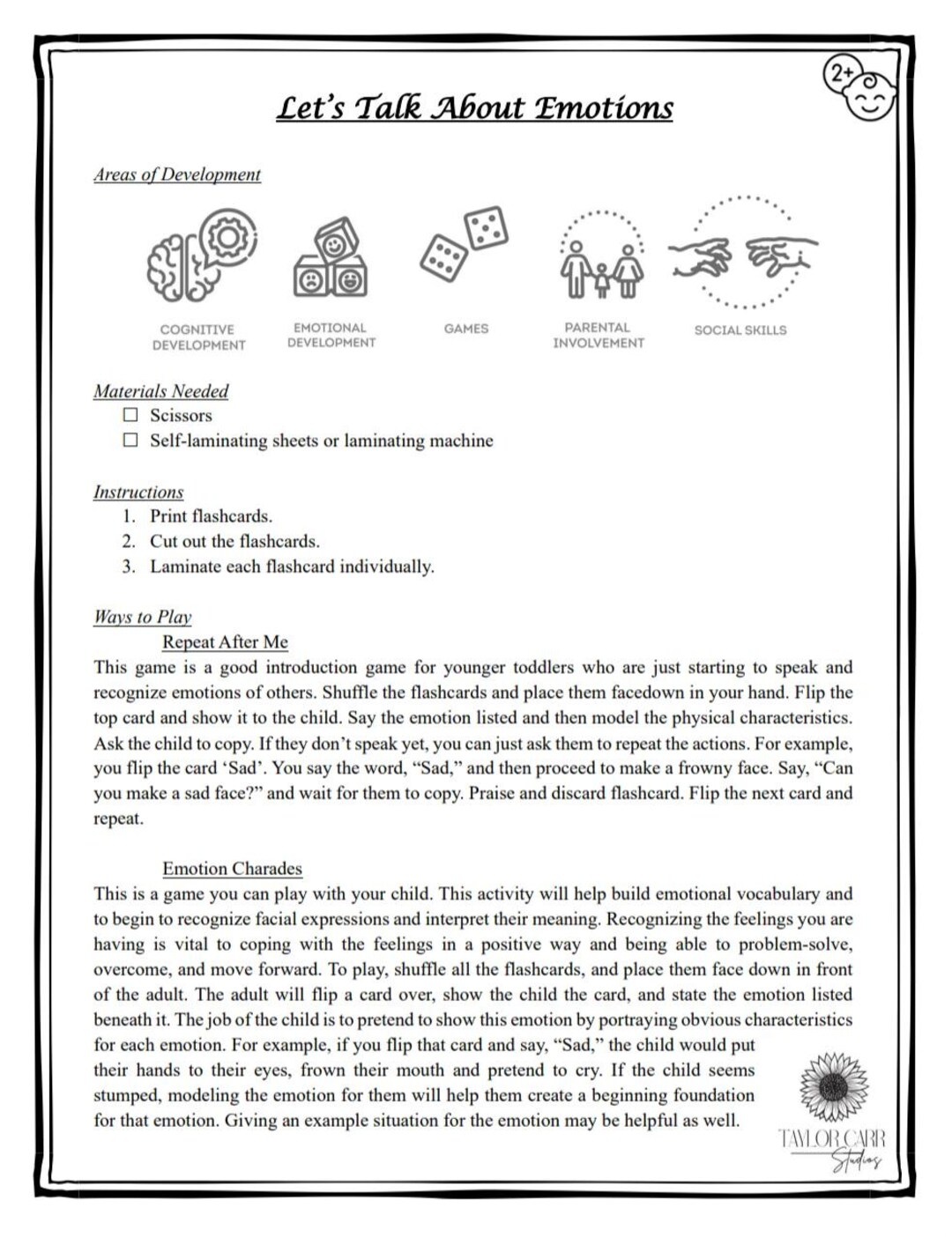 Let's Talk About Emotions Toddler Preschooler Kindergartener Printable ...