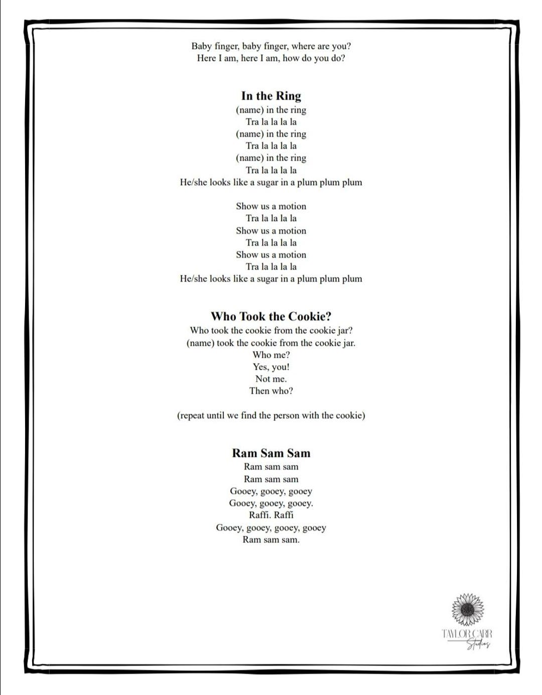 Circle Time Songs for Toddlers Preschoolers Fingerplays Action Songs ...