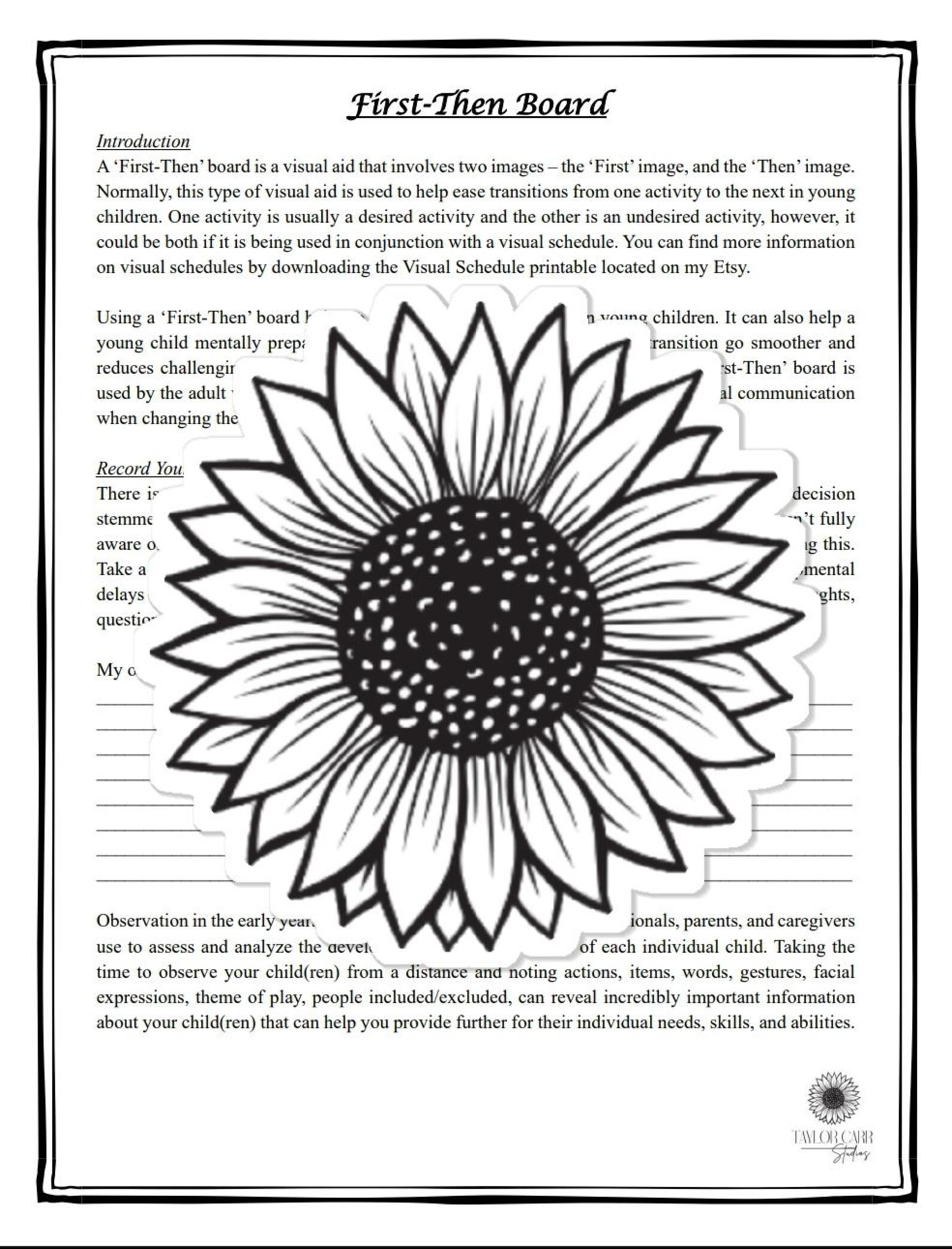 First Then Board Visual Aid Behavior Autism ADHD Intervention Printable ...