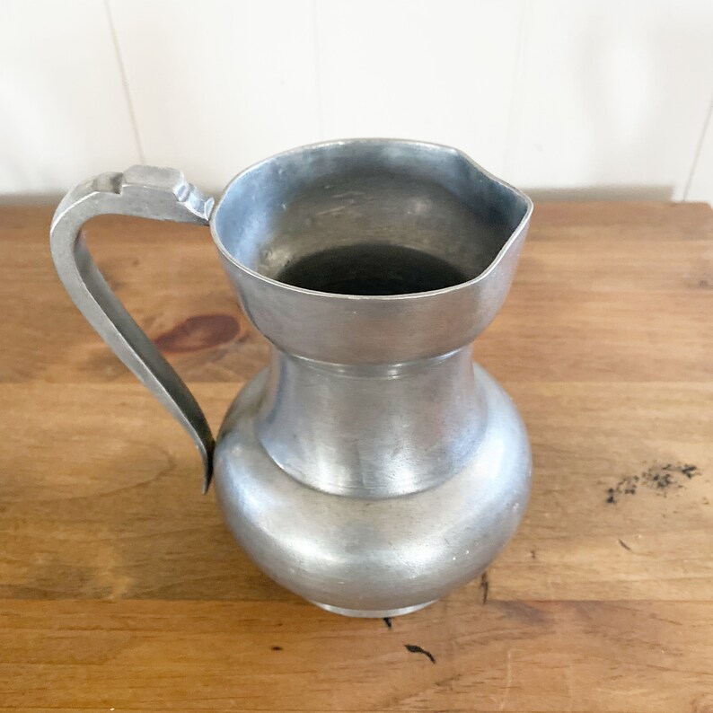 Antique Pewter Pitcher British Bulbous Pint Measure - Etsy