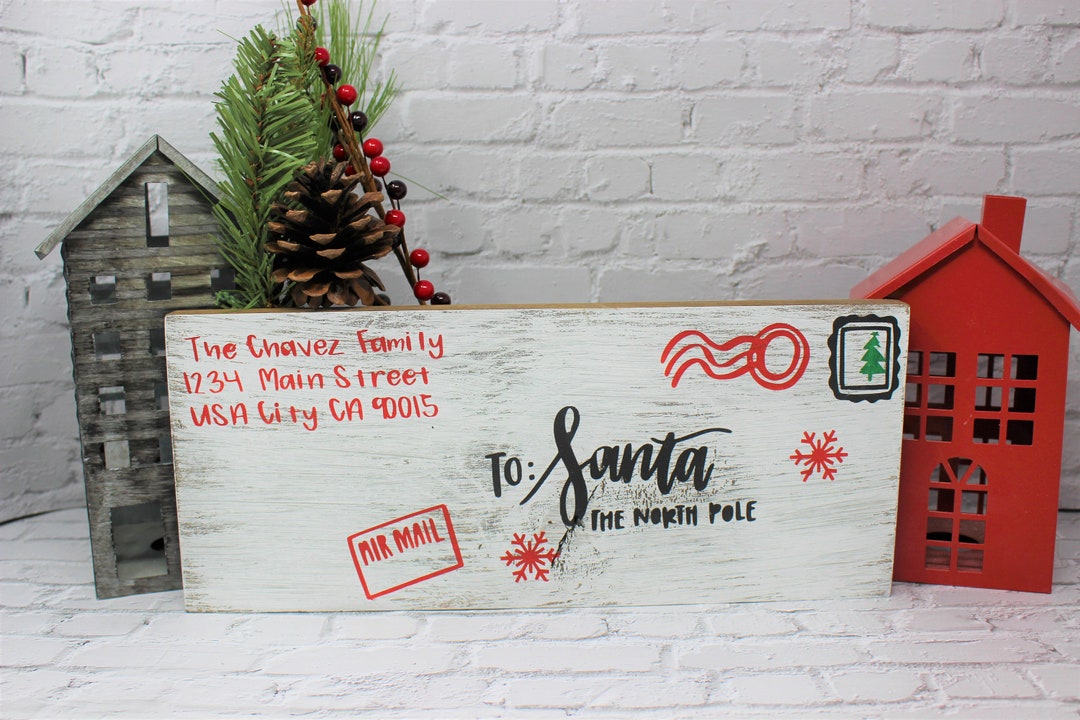 Letter to Santa Wood Sign, Santa Mail Decor, Santa Wood Sign, Santa ...