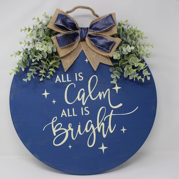 All is Calm All is Bright Sign - Etsy