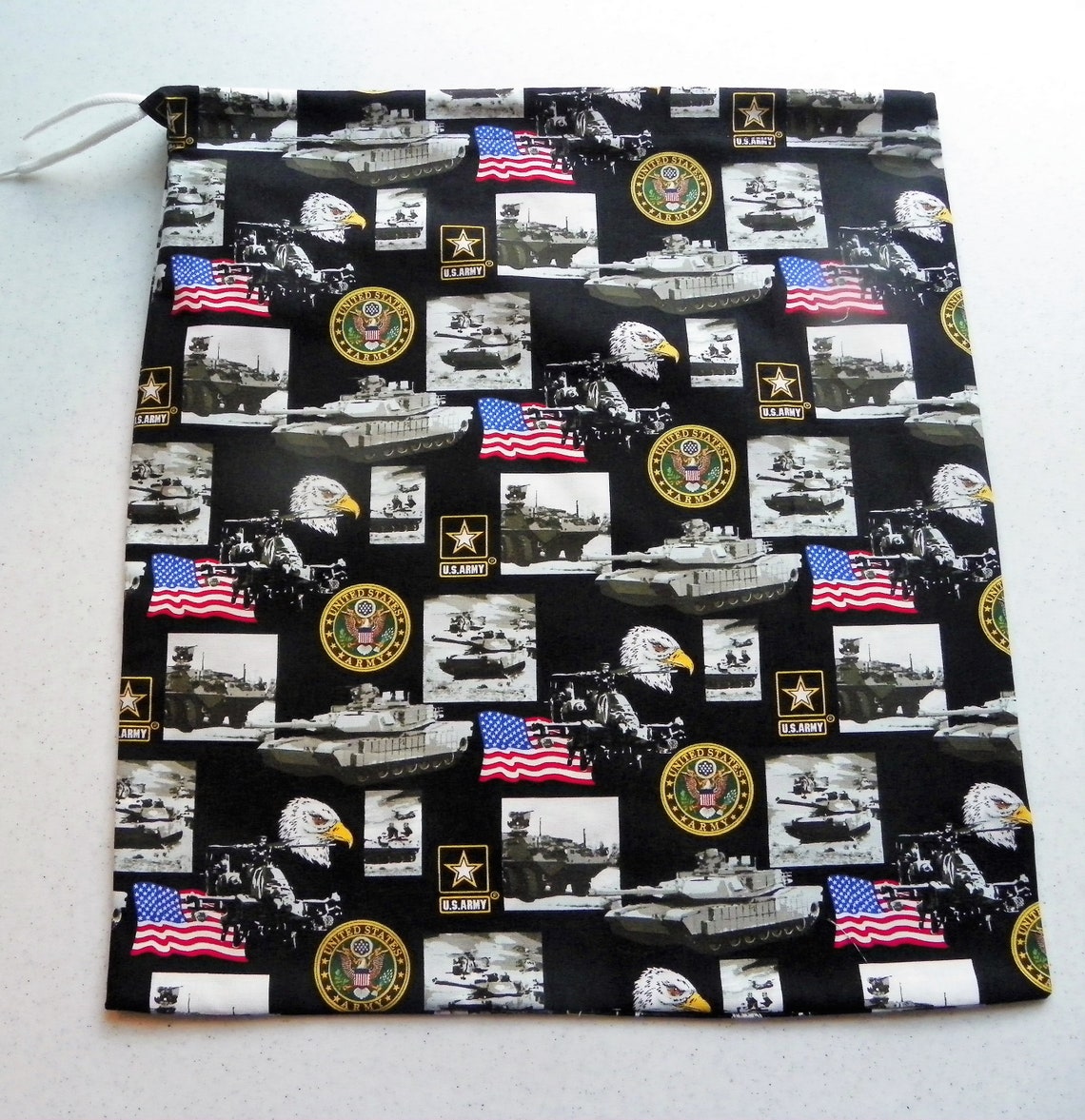 U.S. Army Drawstring Bag - Pouch -american Flag - Eagle - Tanks - Etsy