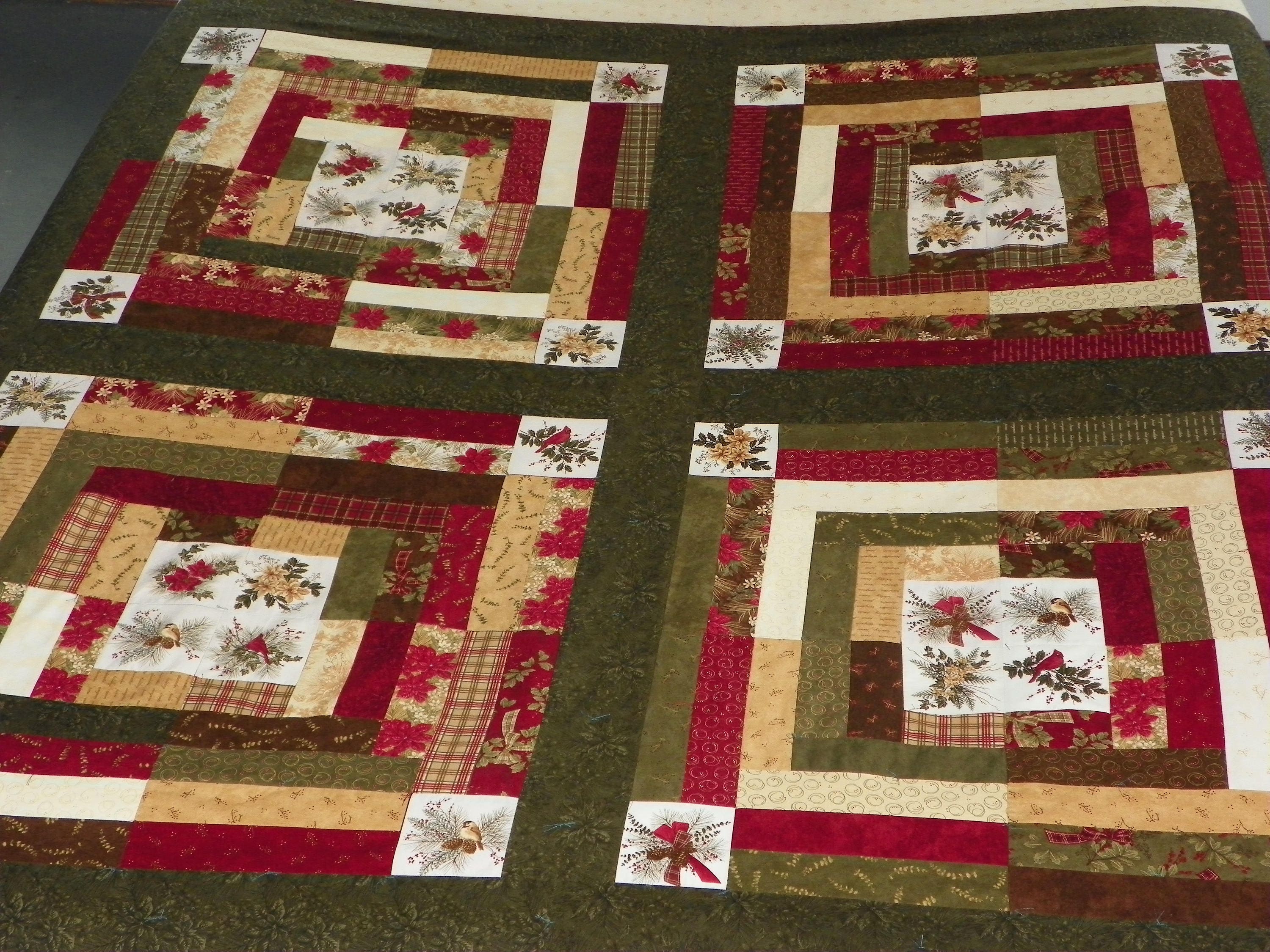 Christmas Patchwork Queen Quilt Handmade - Etsy