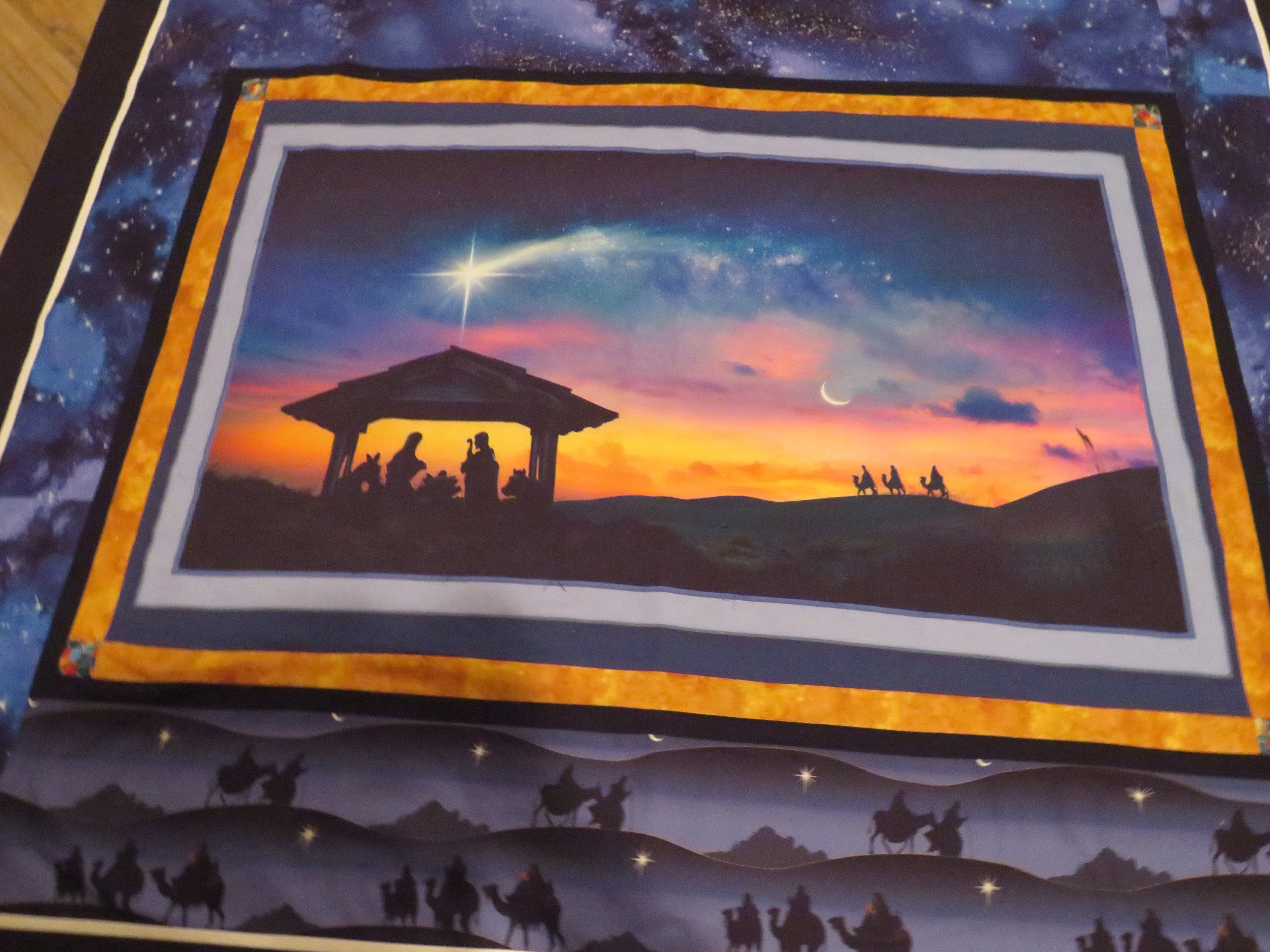 Nativity Christmas Quilt - Sunset Colors - Jesus Birth - Wisemen - - Etsy
