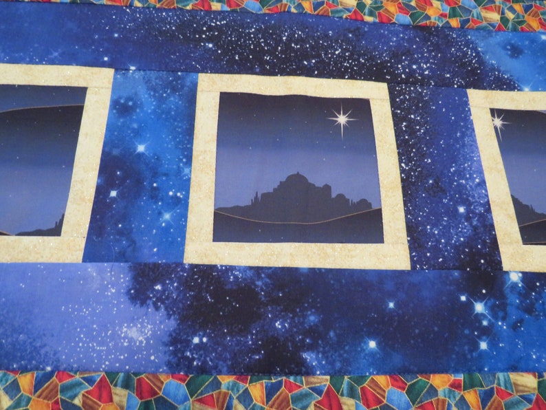 Beautiful Christmas Table Runner, Christian, Wisemen, Joseph and Mary ...