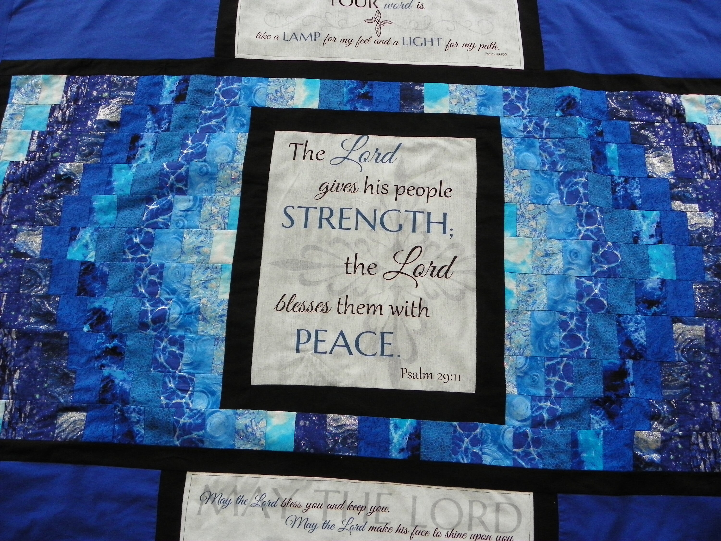 Christian Themed Homemade Quilt Bible Verses Blue Patchwork - Etsy