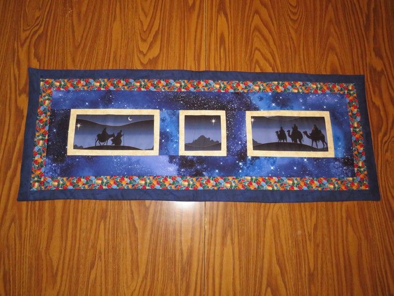 Beautiful Christmas Table Runner, Christian, Wisemen, Joseph and Mary ...
