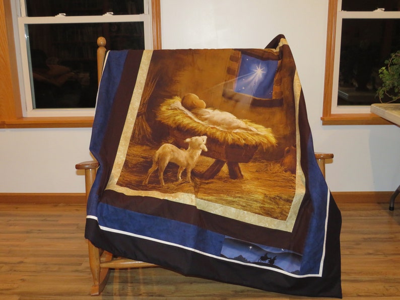 Christmas Quilt, Baby Jesus, Nativity, Baby in Manger, Large Throw - Etsy