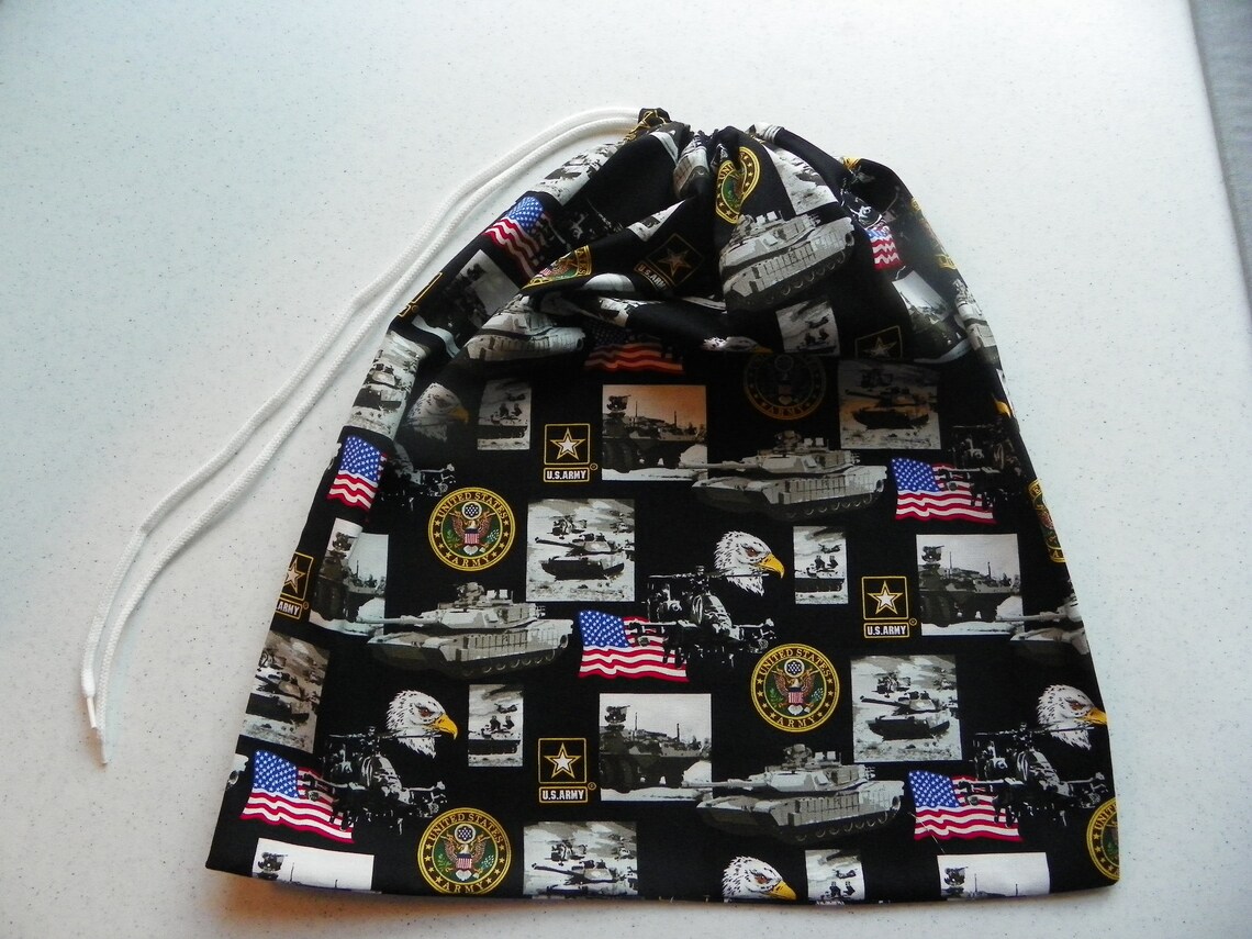 U.S. Army Drawstring Bag - Pouch -american Flag - Eagle - Tanks - Etsy