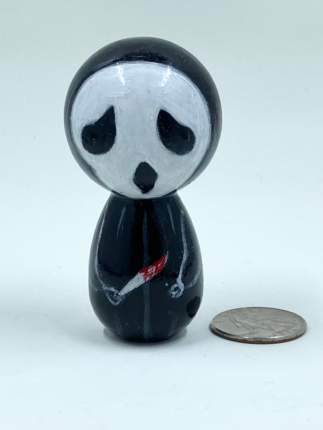 Ghost Face Kokeshi Doll - Etsy