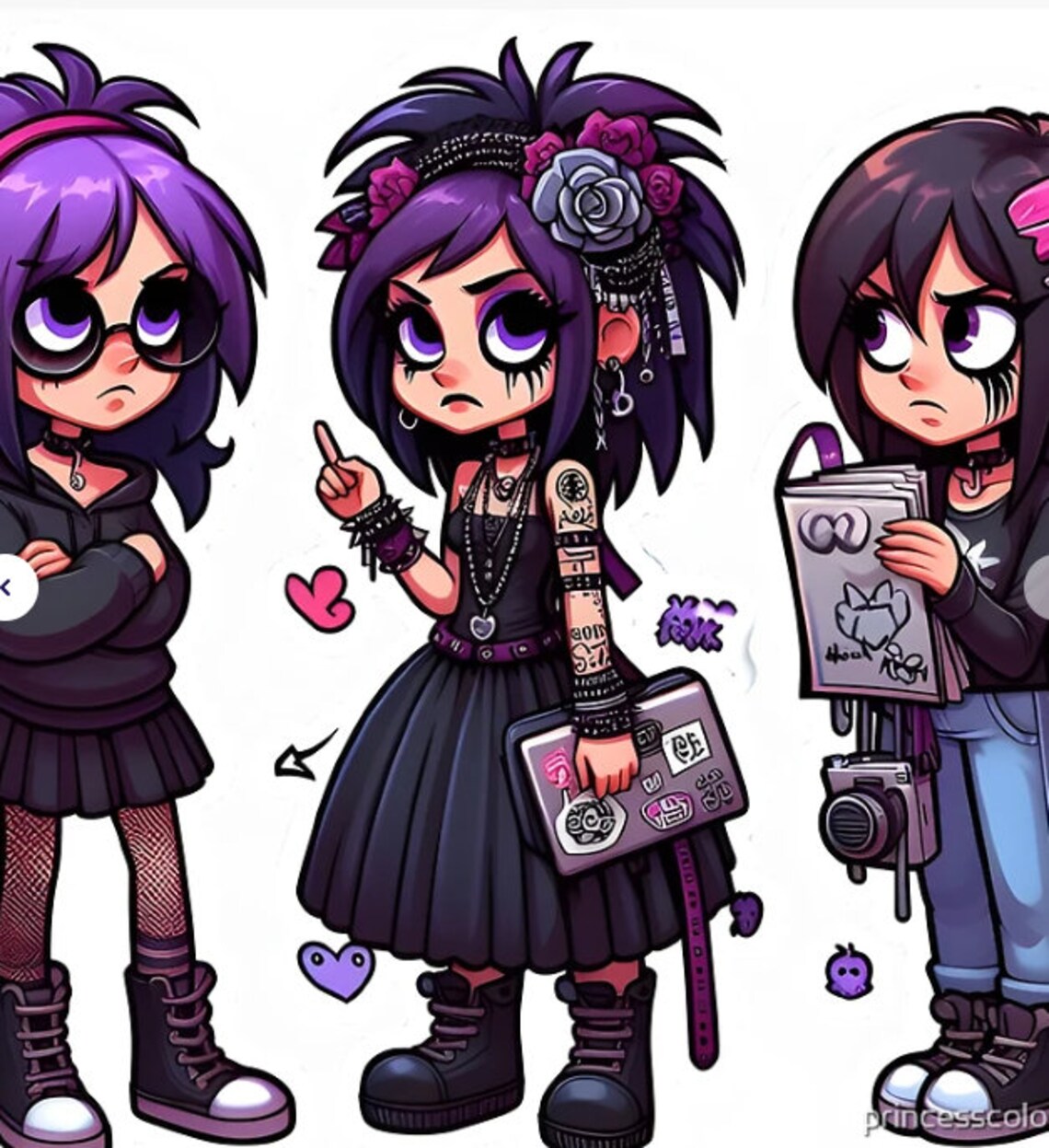 Goth Punk Gothic Stickers for Water Bottle, Computer, Trendy Aesthetic ...