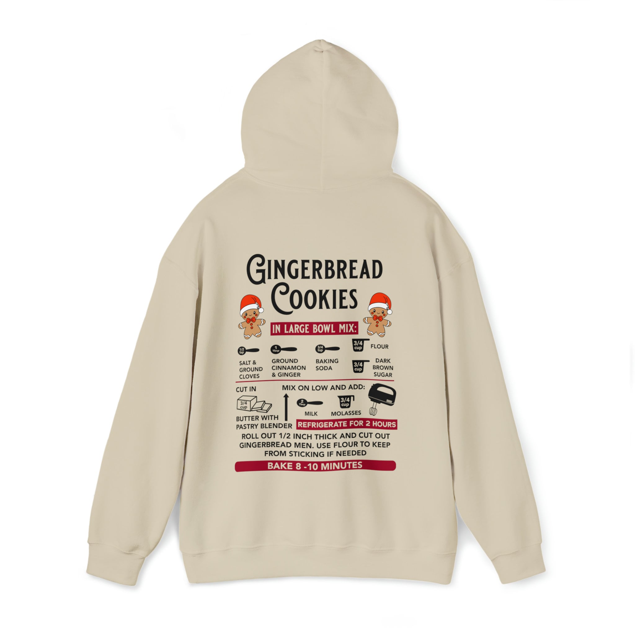 Gingerbread Cookie Recipe Hoodie: Christmas Holiday Crewneck - Etsy