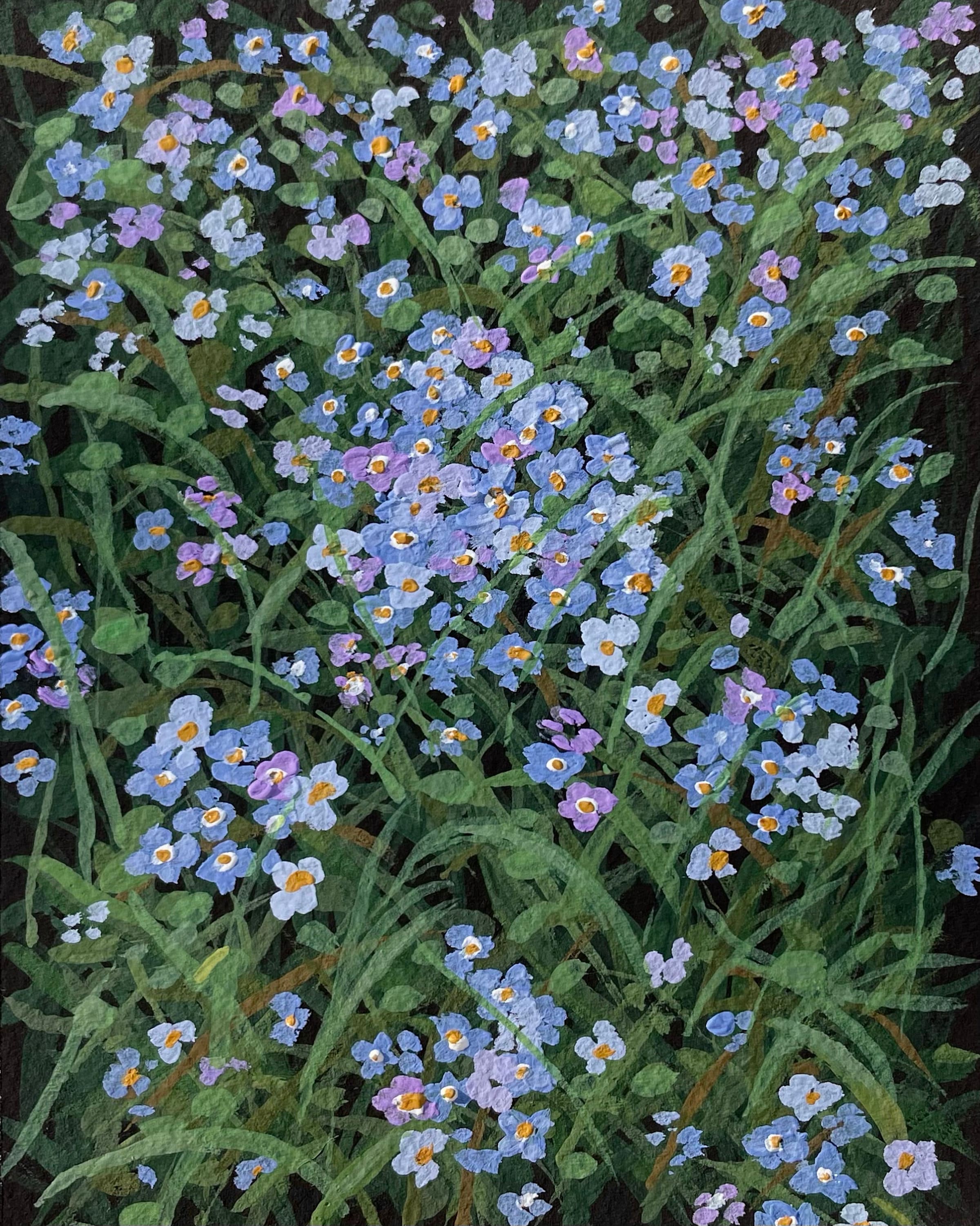 Scorpion's Grass Gouache Painting Art Print, Physical Print, Small ...