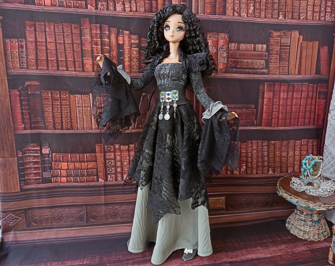 Bjd 1/3 SD Clothes. Witches Maxi Dress Set Halloween Costume for Dolls ...