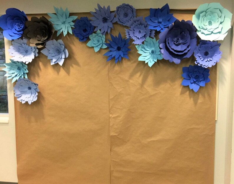 Party in a Box Blue Paper Flower Backdrop Photo Background - Etsy