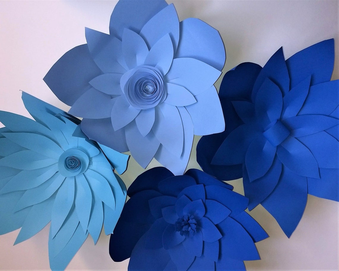 Party in a Box Blue Paper Flower Backdrop Photo Background - Etsy
