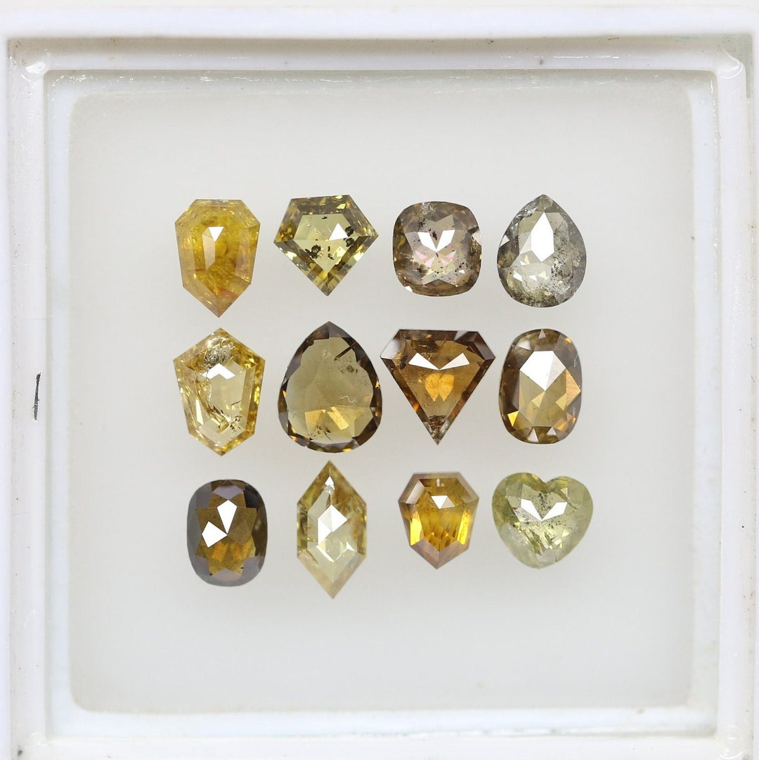 5.94 Carat 12 PCS Rose Cut Natural Loose Diamond, Fancy Rose Cut ...