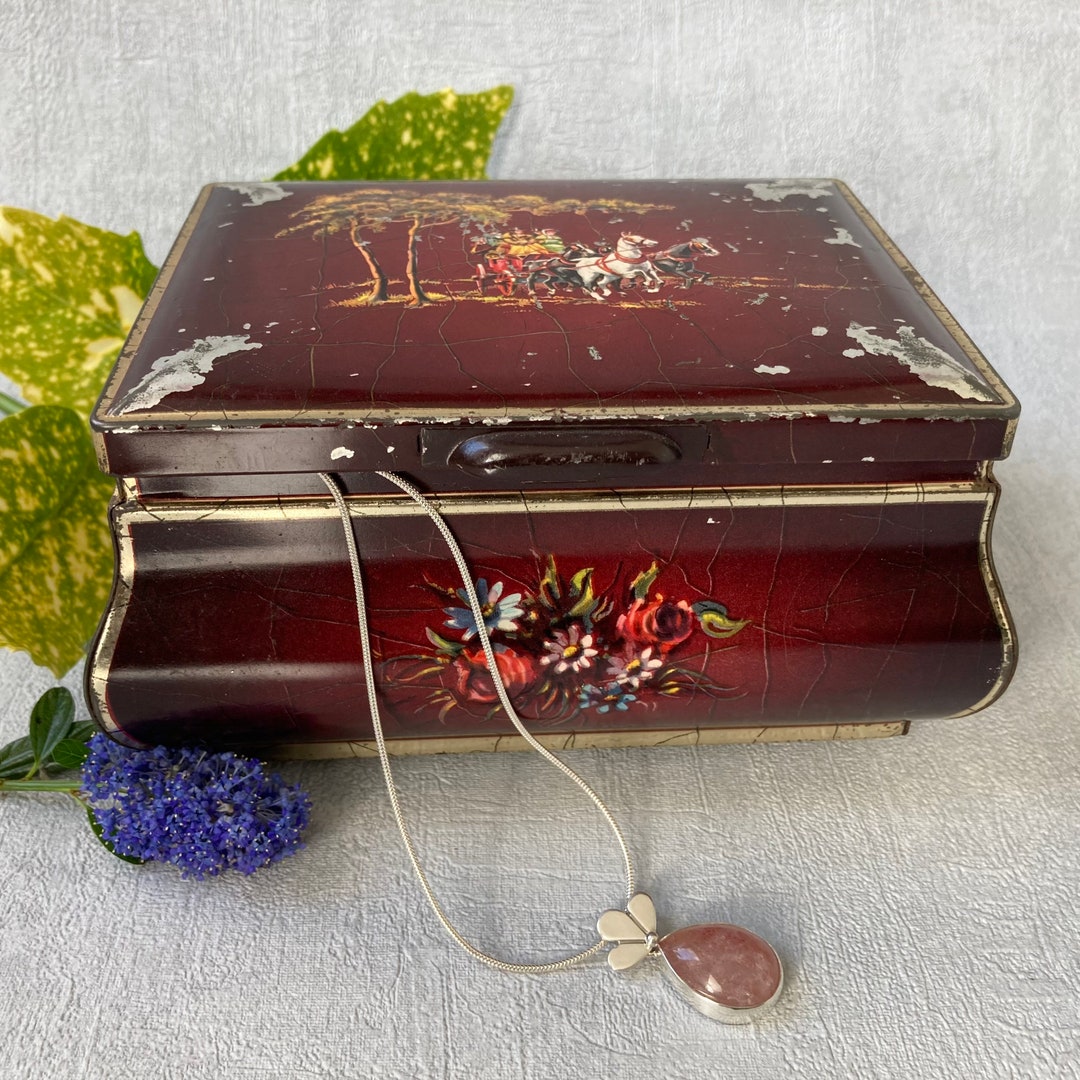 Vintage Metal Jewelry Box - Etsy