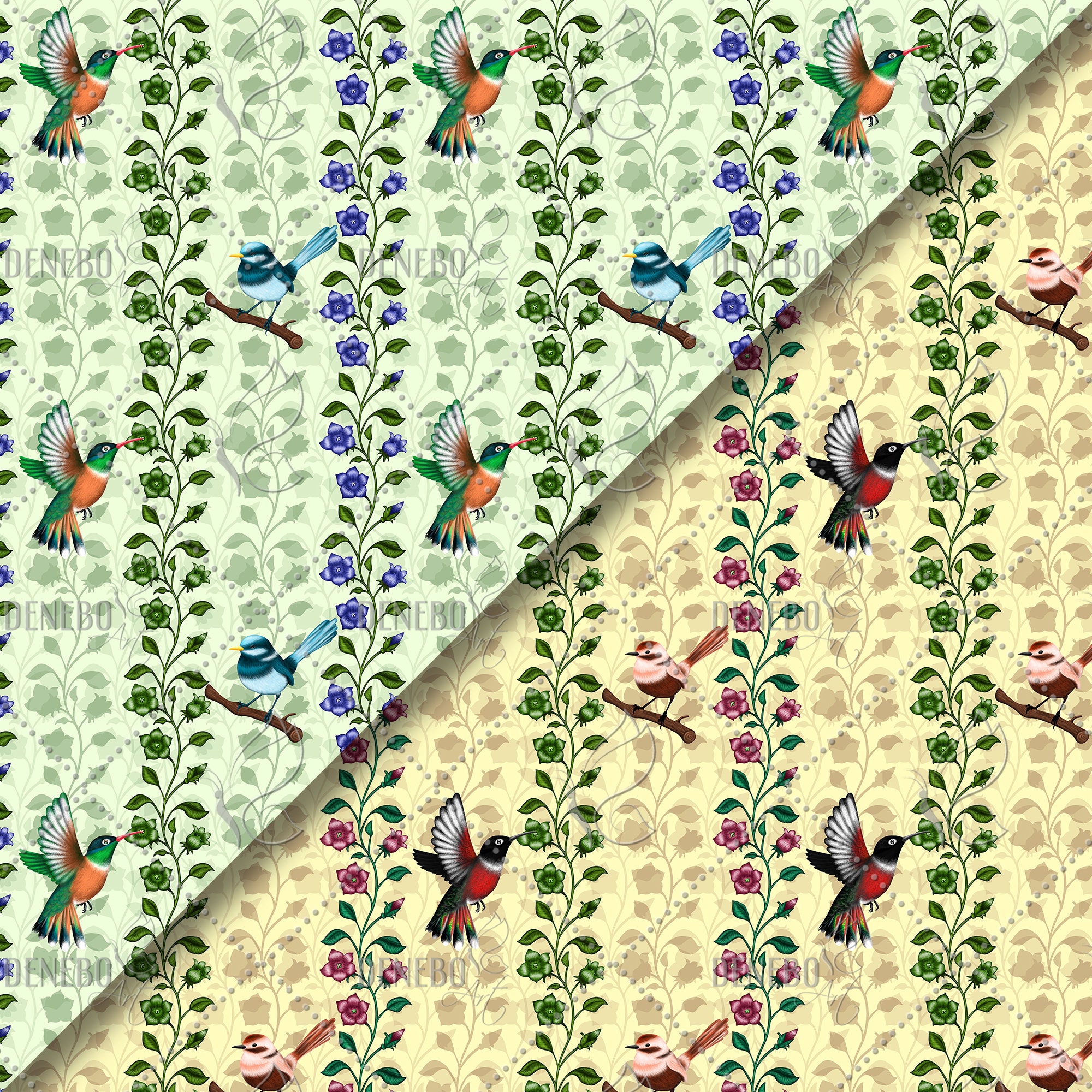 Digital Paper Pack Woodland Animals Flower Seamless Pattern Forest ...