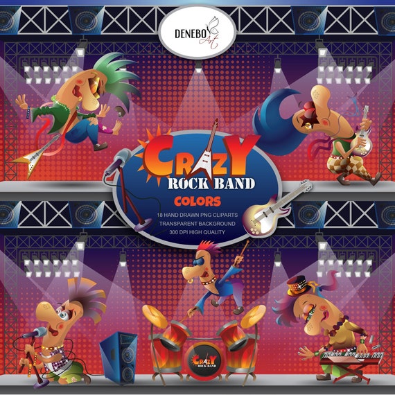 Funny Cartoon Rock Group