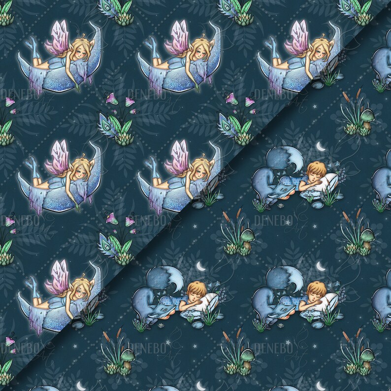 Dark Digital Paper Pack Night Sky Seamless Pattern Blue Digital Set ...