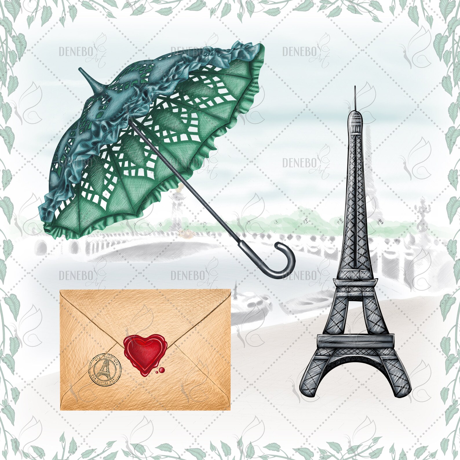 Paris Clipart France Clipart Eiffel Tower French Style - Etsy