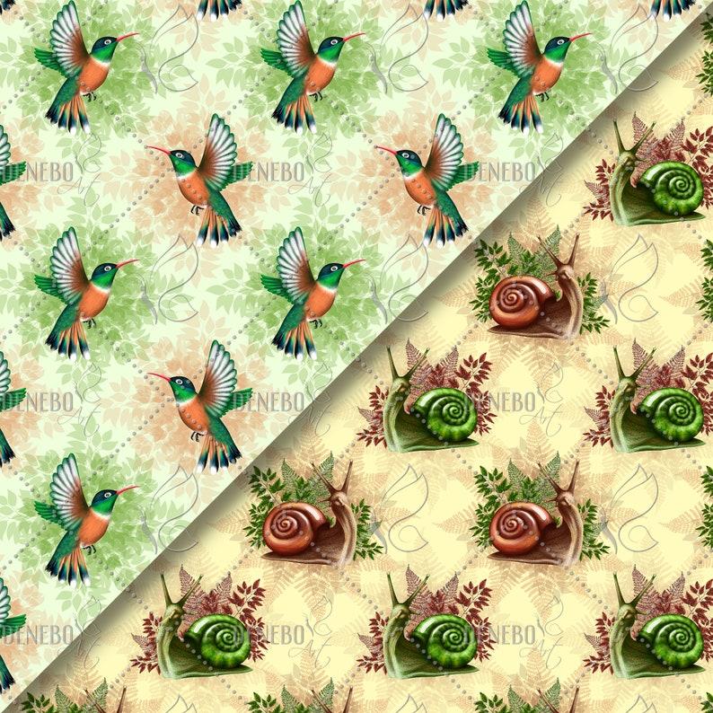 Digital Paper Pack Woodland Animals Flower Seamless Pattern Forest ...