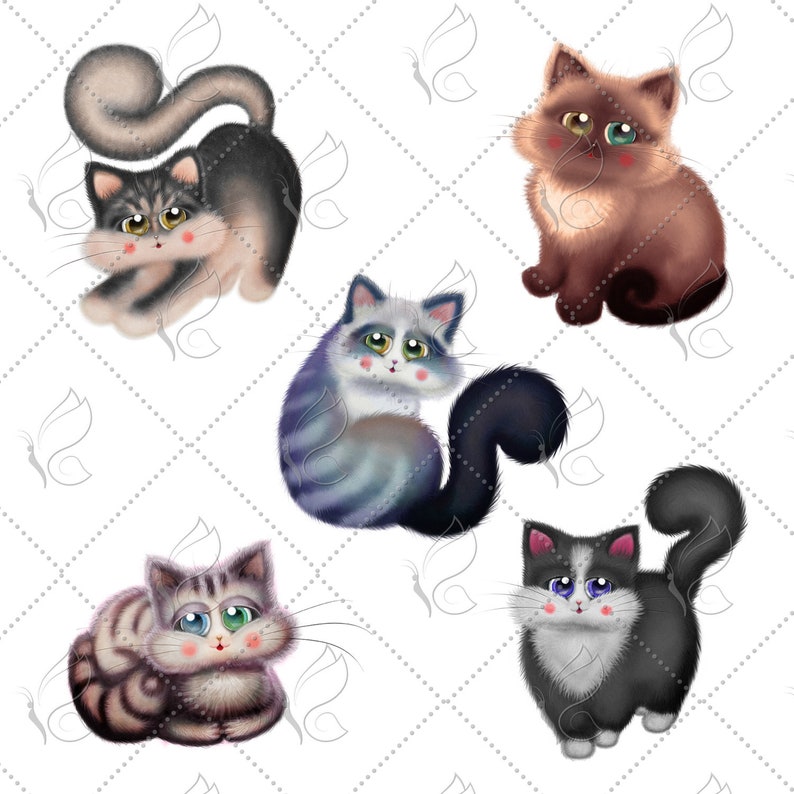 Cat Clipart, Kitten Cats Clipart, Kitty Clipart Digital Clip Art ...