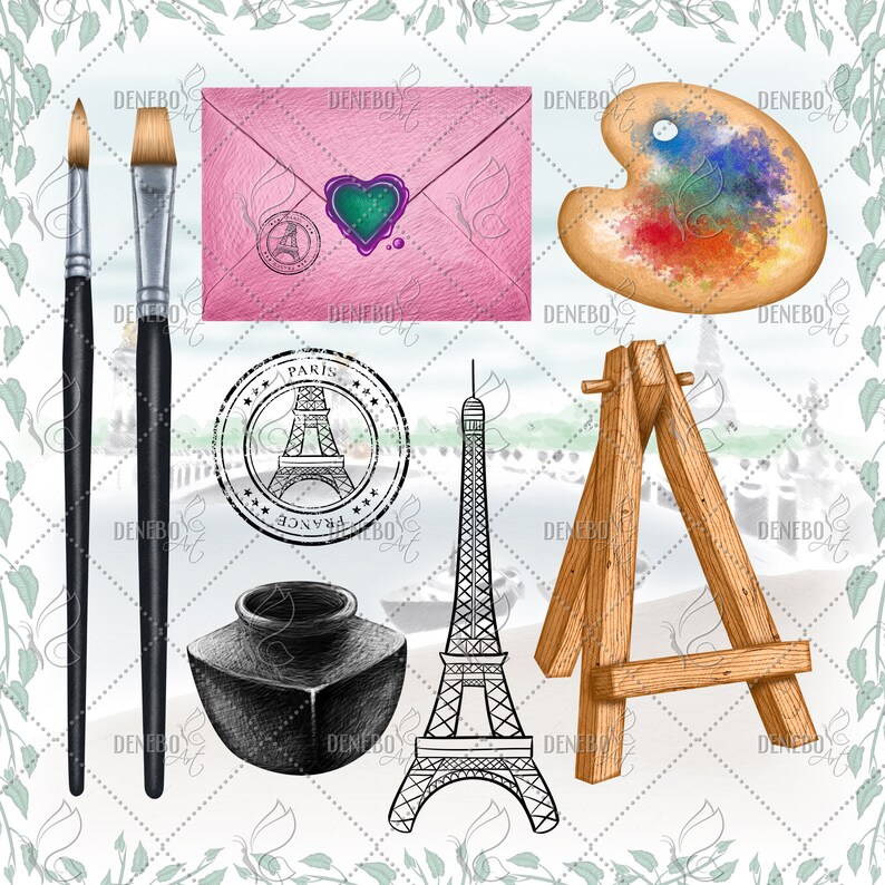Eiffel Tower Clipart France Paris Clip Art French Style - Etsy