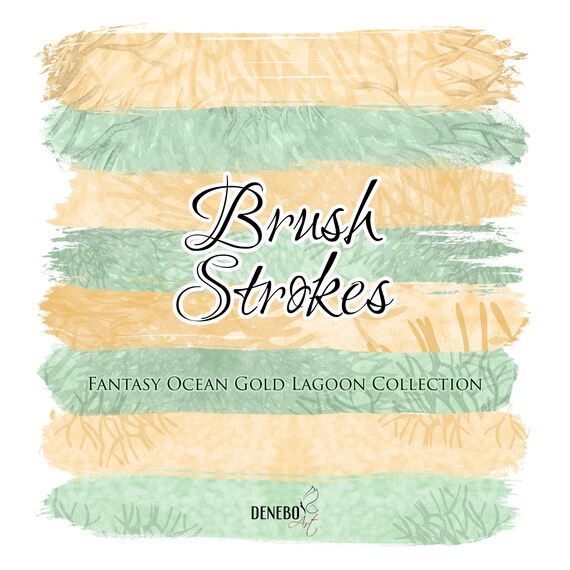 Gold Brush Strokes Blue Brush Strokes Instant Download Paint | Etsy
