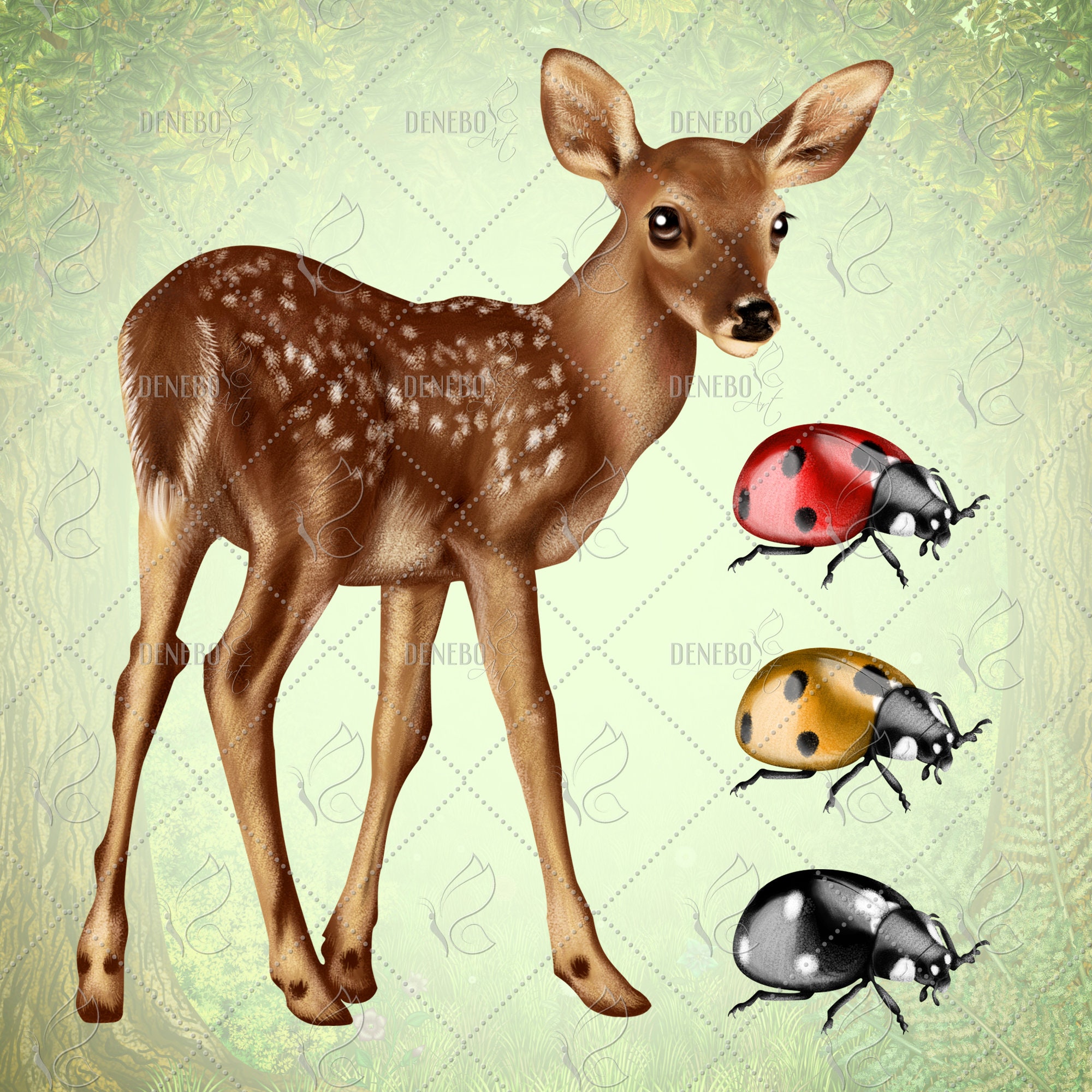 Animal Clipart Woodland Animals Art Forest Animals Digital Deer Rabbit ...