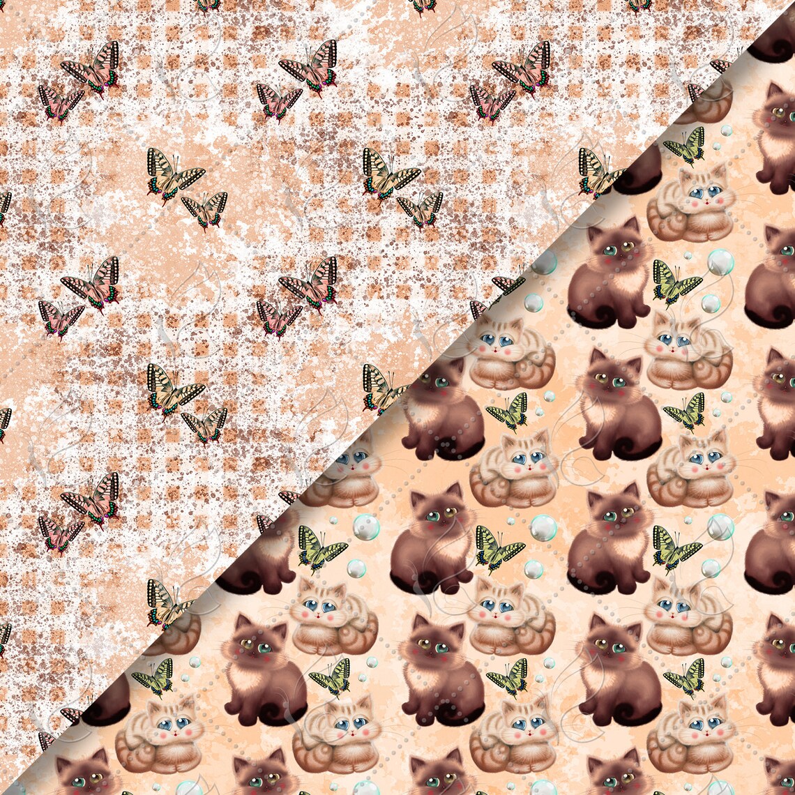 Cat Digital Papers Digital Paper Seamless Pattern Digital - Etsy