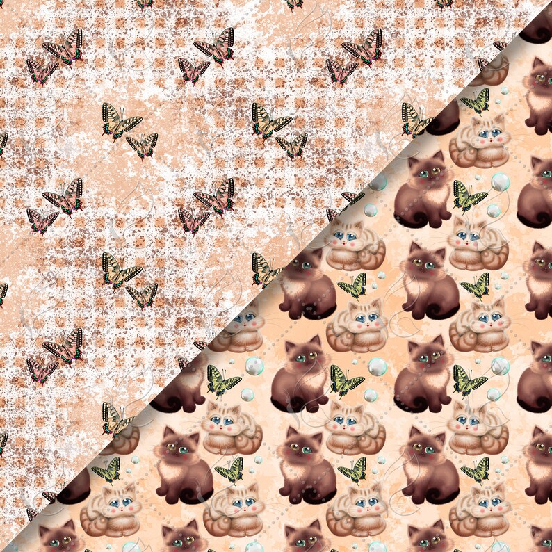 Cat Digital Papers Digital Paper Seamless Pattern Digital - Etsy