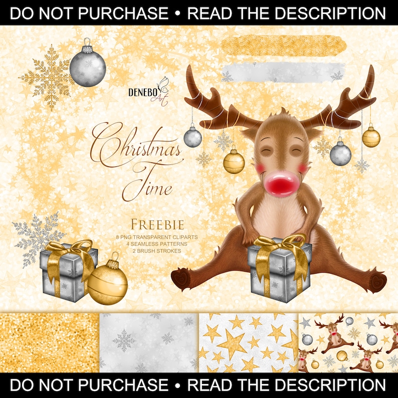 Freebie Christmas Free Clipart Free Pattern Cute Reindeer Clipart Free ...
