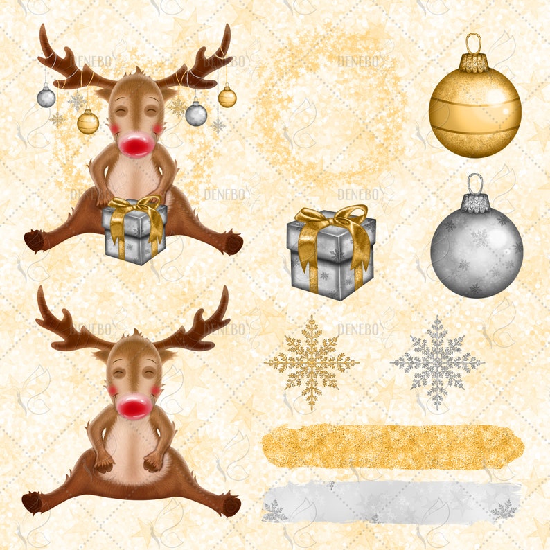Freebie Christmas Free Clipart Free Pattern Cute Reindeer Clipart Free ...