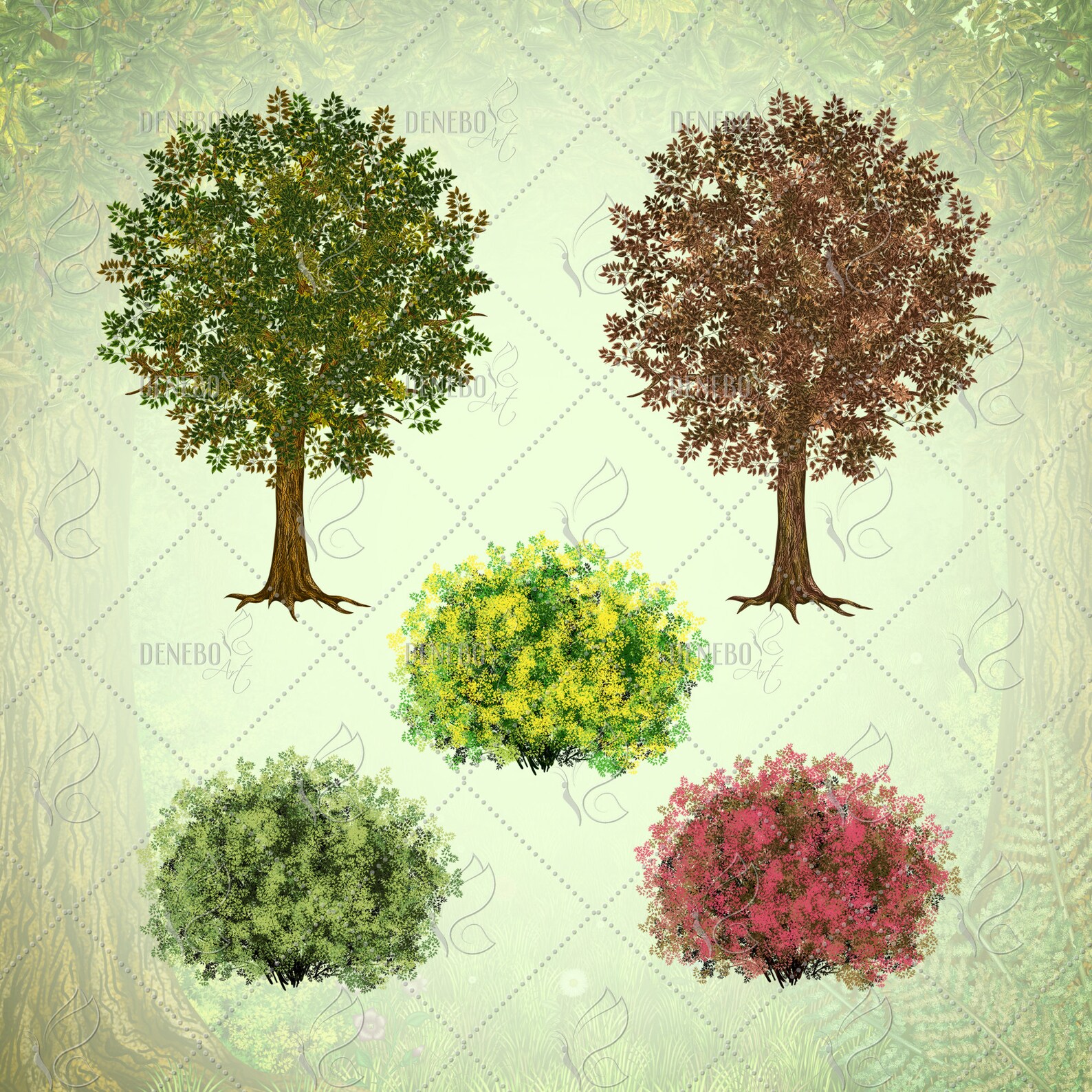 Flower Clipart Plant Clipart Woodland Plants Botanical Art Forest ...
