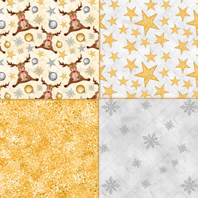 Freebie Christmas Free Clipart Free Pattern Cute Reindeer - Etsy